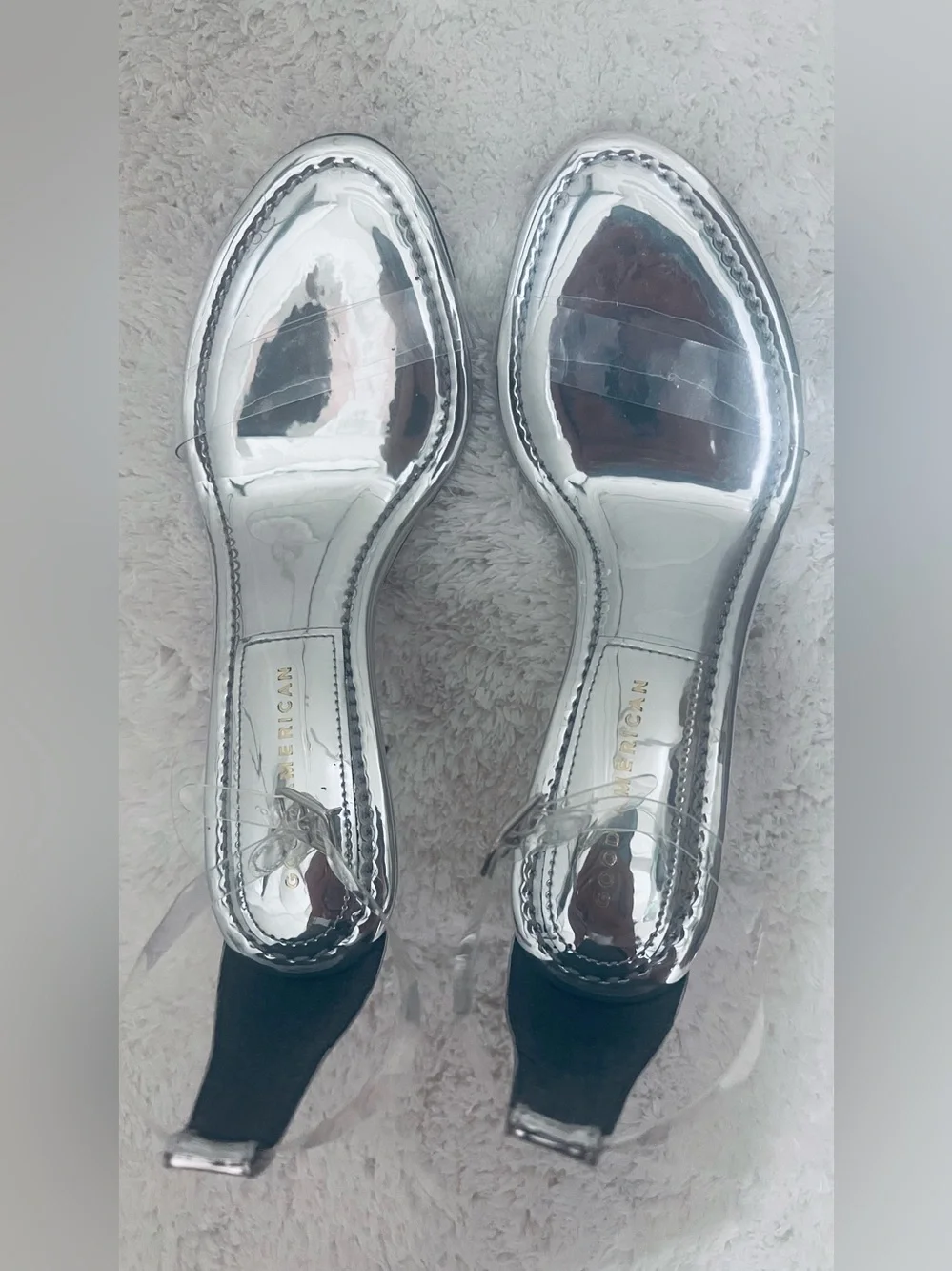 Good American | Shoes | New Good American Lucite Clear Women Wedge ...